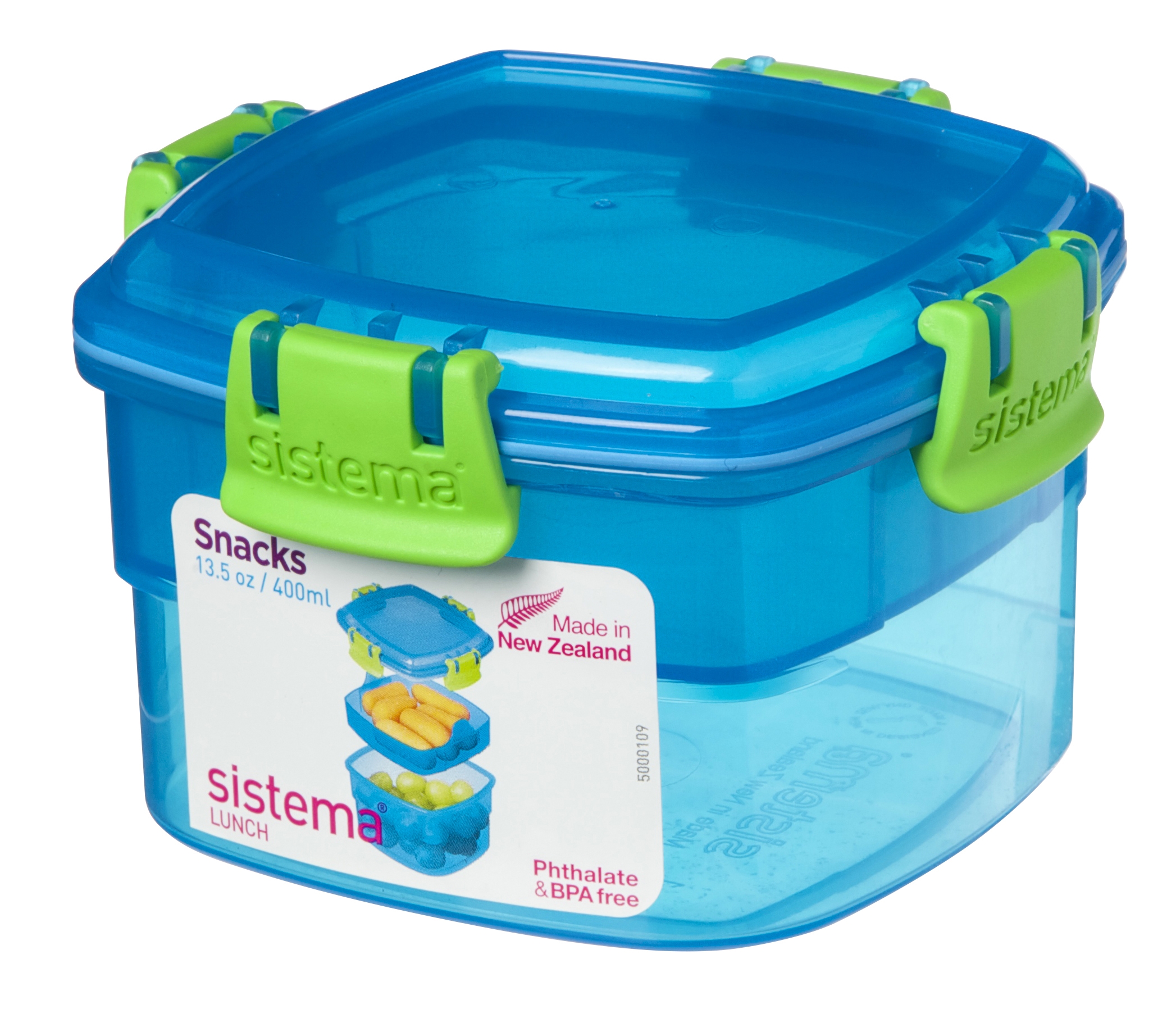 Sistema Madkasse 400 ml, Lunch Snacks To Go/Blå - Sistema - Onlinekids.no
